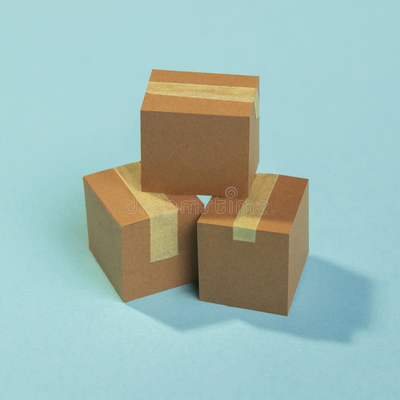 High Angle Cardboard Boxes Arrangement. High Quality Photo Stock Photo ...