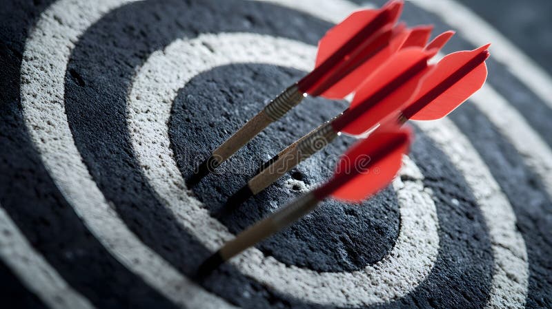 Close-up of Darts in a Target Aiming for Success and Accuracy with a ...