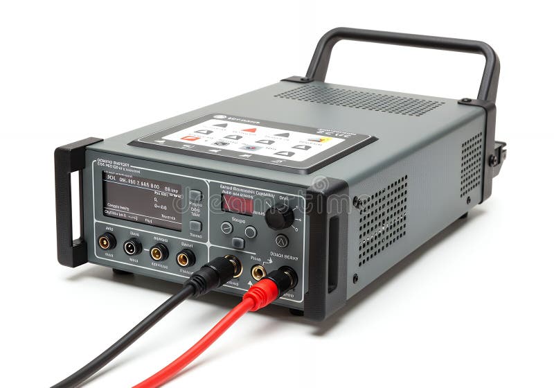 Gray Ground Support Test Unit with Cables on White Background Stock ...