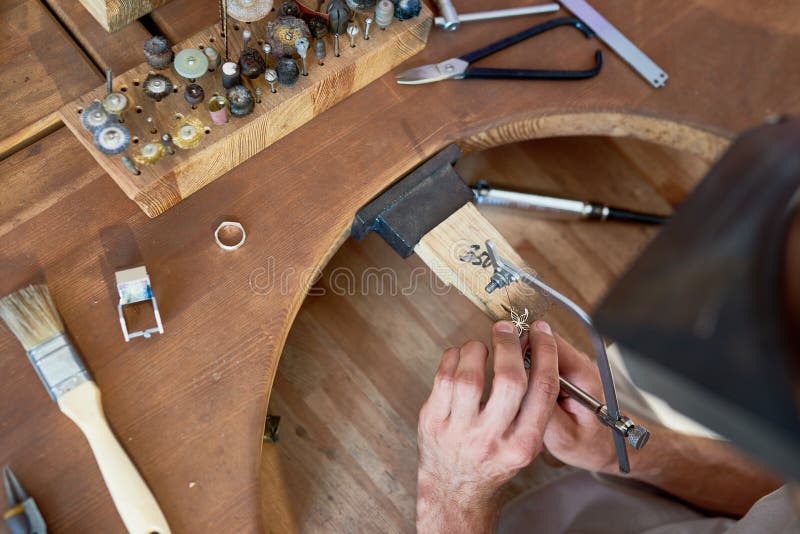 Craftsman Making Silver Flower Stock Image - Image of hands, industry ...