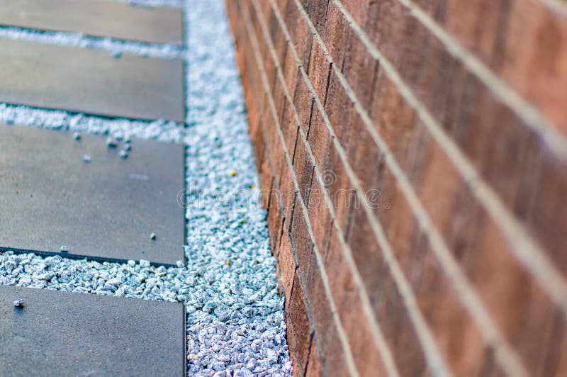 High Angle Closeup Shot of a Brown Cobblestone Wall and the Stony ...