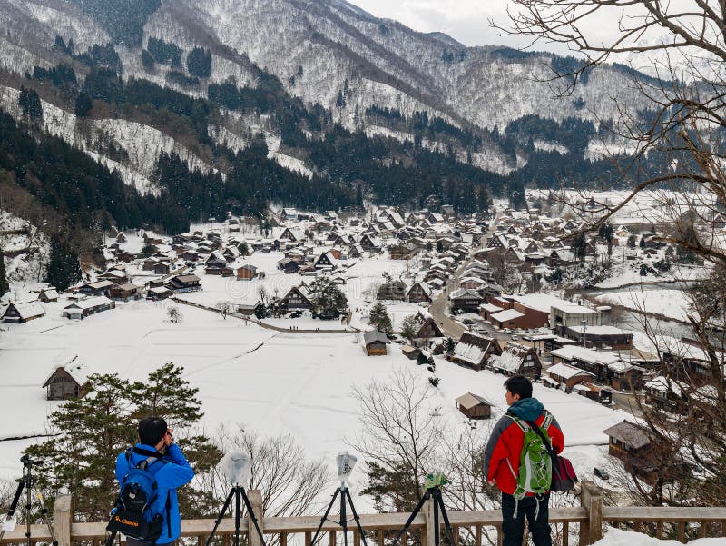 High Angle Daytime View of the Landscape from Ogimachi Castle ...