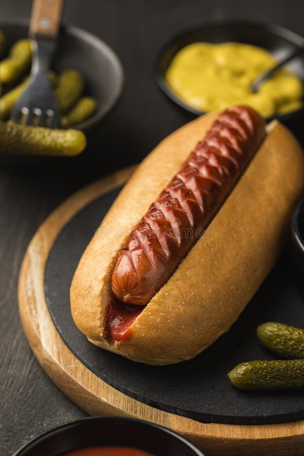 High Angle Delicious Hot Dog. High Quality Photo Stock Image - Image of ...