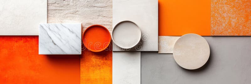 High Angle Flat Lay Featuring Mixed Media Geometric Textures with ...