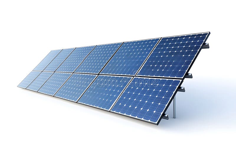 A High-angle Full Shot of a Solar Panel Array with a Metallic Support ...