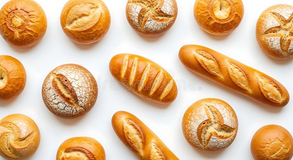 Assortment of Freshly Baked Breads Stock Illustration - Illustration of ...