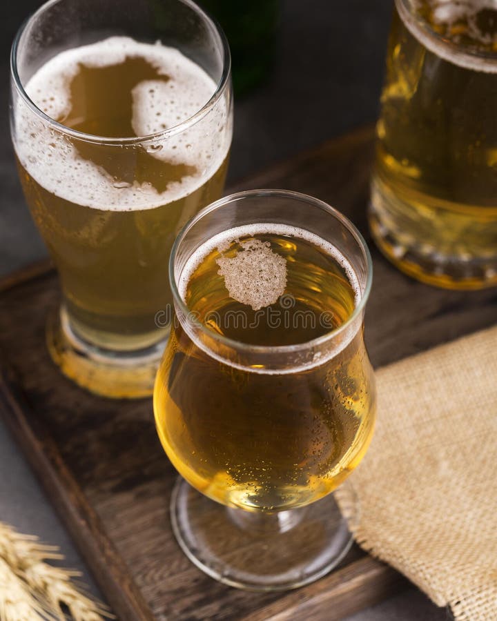 High Angle Glass with Beer Photo Stock Image - Image of bubbles, froth ...