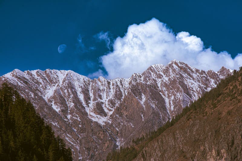 High Angle Hot of Clouds Over Mountain Peak Stock Image - Image of peak ...