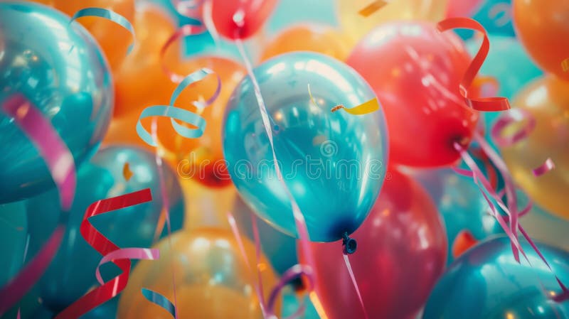 High-angle Image of Colorful Party Decorations Stock Illustration ...