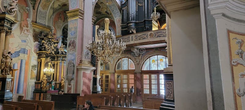 High Angle Inside View of Bernardine Monastery with Vintage ...