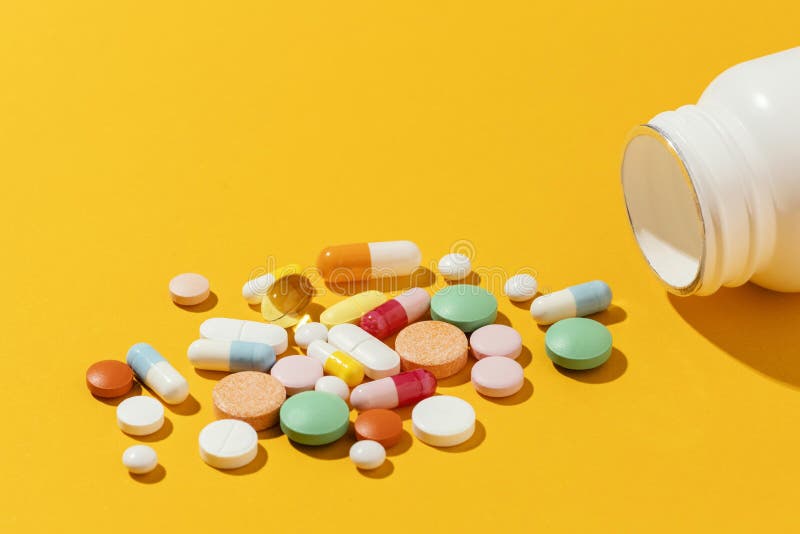 High Angle Minimal Medicinal Pills Assortment. High Quality Photo Stock ...