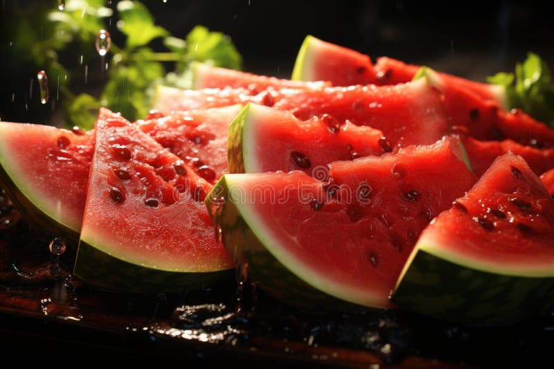 High Angle Plate with Fresh Red Wa Stock Illustration - Illustration of ...