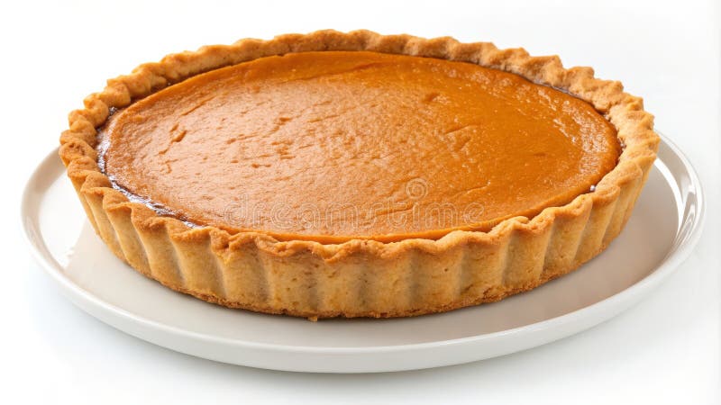 High-Angle Pumpkin Pie Golden Crust, Smooth Filling Stock Illustration ...