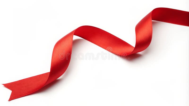 High-Angle Red Ribbon Swirl Composition, Texture, Celebration Stock ...