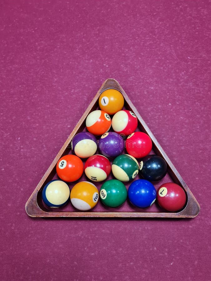 A High Angle Shoot of a Pool Ball with a Triangle Stock Photo - Image ...