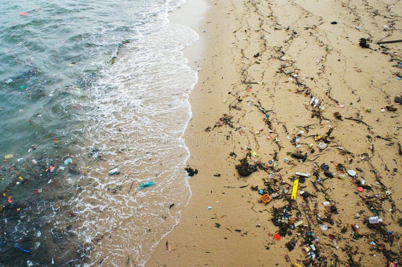 High-angle Shot of a Beach Full of Trash Stock Photo - Image of garbage ...