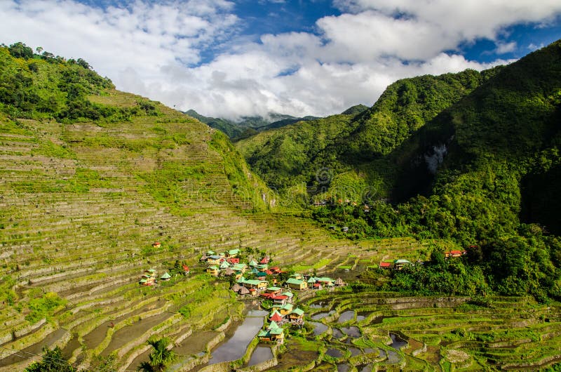 High Angle Shot of the Beautiful Batad Rice Terraces in Luzon ...