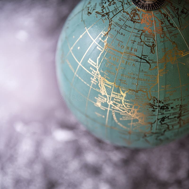 Old Decorative Globe, Isolated Stock Image - Image of degrees ...