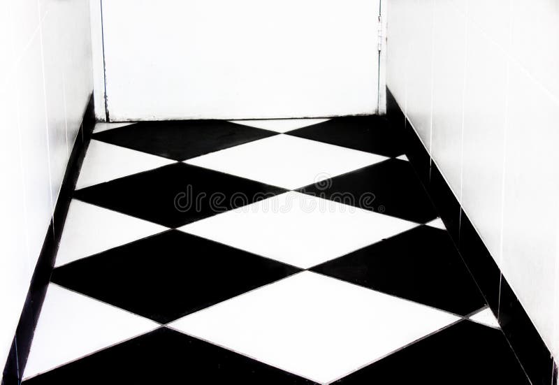 High Angle Shot of a Black and White Floor Tile Stock Photo - Image of ...