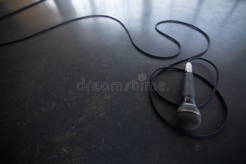 High Angle Shot of the Classic Wired Microphone Stock Image - Image of ...