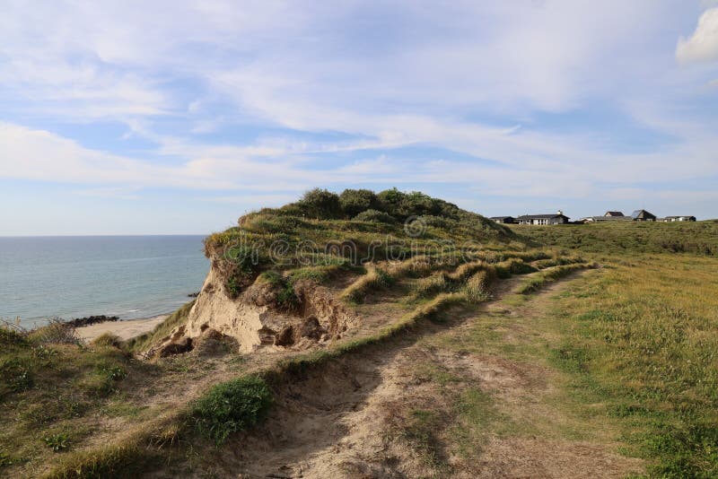 High Angle Shot of a Cliff on a Beach in Lonstrup, Denmark Stock Image ...