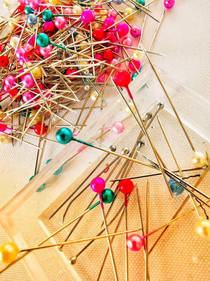 Needle Pins On White Background Stock Image - Image of isolated, white ...