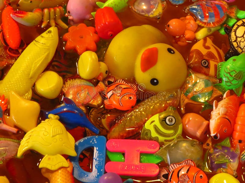 High Angle Shot of Different Types of Colorful Toys in a Bunch Stock ...