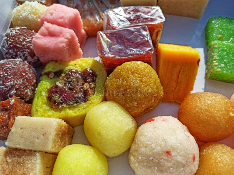 High Angle Shot of Different Types of Sweets of Various Colors on a ...