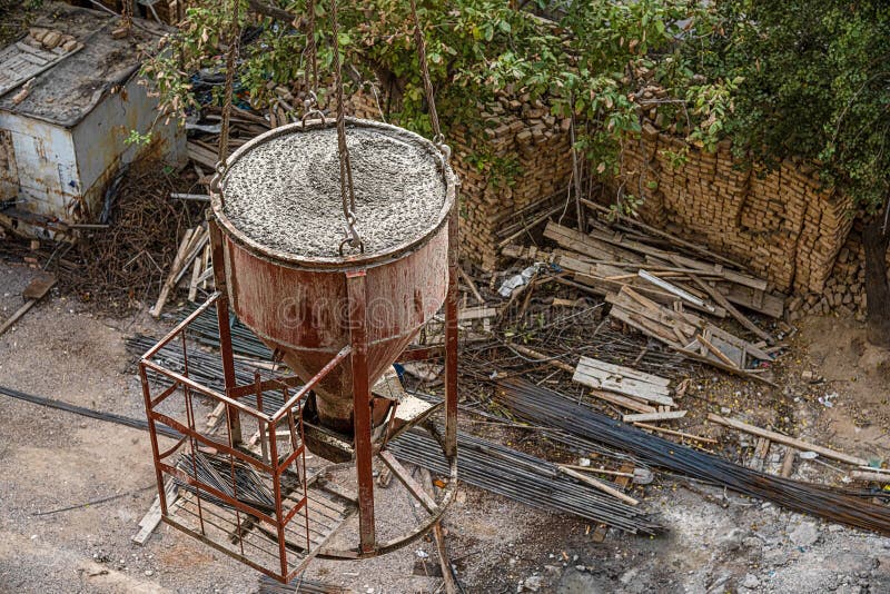 High Angle Shot of a Dirty Construction Site with Machinery Stock Image ...