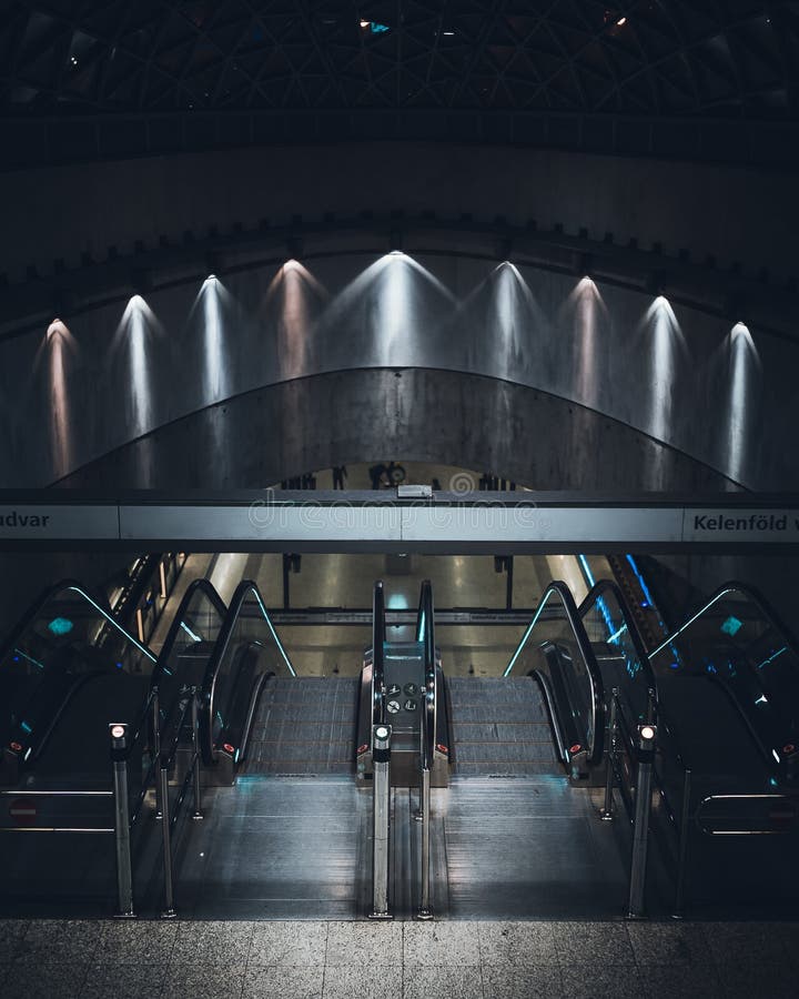 High Angle Shot of an Escalator in a Terminal Stock Photo - Image of ...