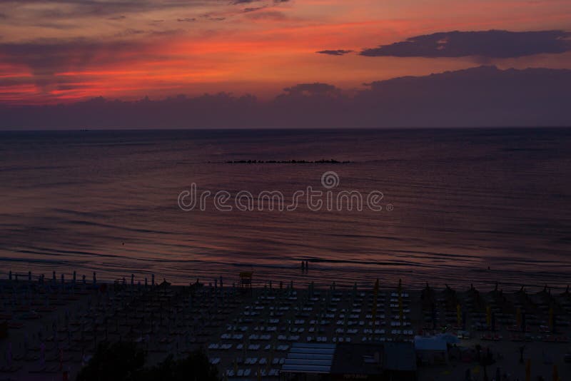 High Angle Shot of Florence Sunset in Rimini Beach Italy Stock Photo ...