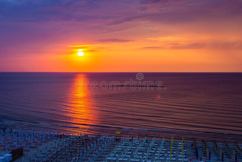 High Angle Shot of Florence Sunset in Rimini Beach Italy Stock Image ...