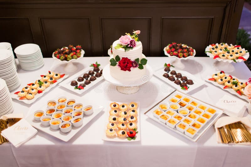 High Angle Shot of a Fourchette Table Full of Delicacies Stock Image ...