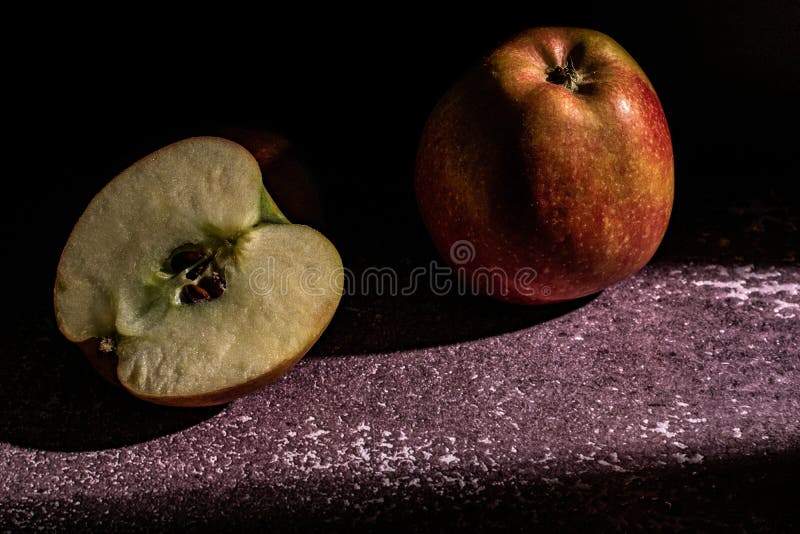 High Angle Shot of Fresh Apples of a Rough Surface Stock Image - Image ...