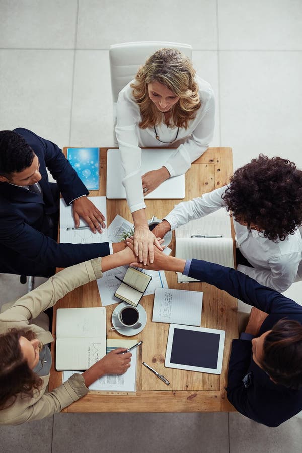 Lets Make it Another Win for the Team. High Angle Shot of a Group of ...