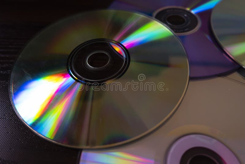 High Angle Shot of Many CD S on the Table - Technology Concept Stock ...