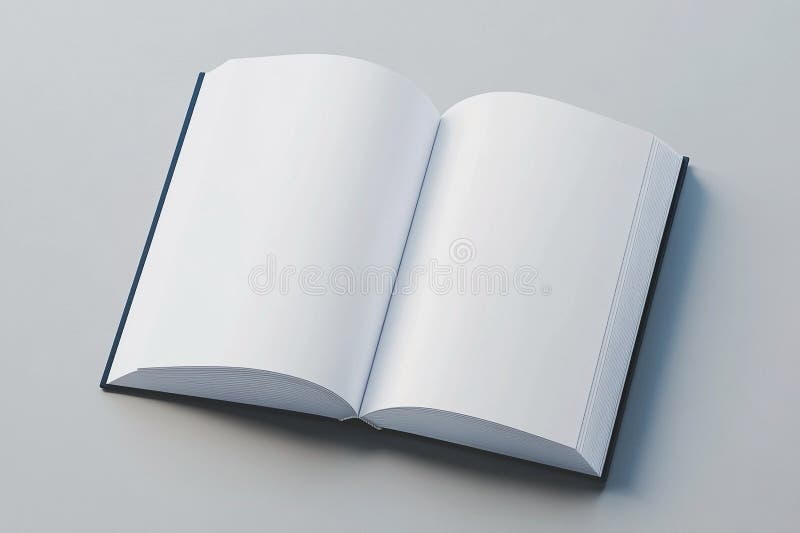 Open Book Mockup Blank White Pages Neutral Gray Background Stock Photos ...