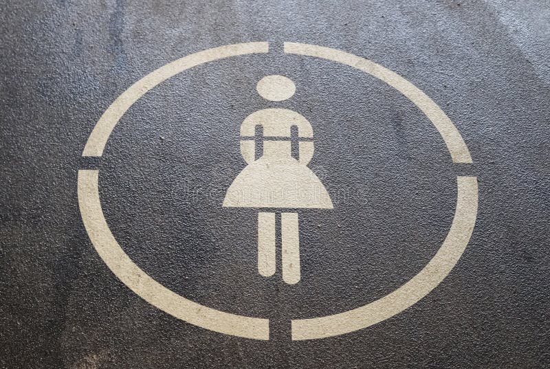 High Angle Shot of a Pedestrian Sign Painted on the Asphalt Ground ...