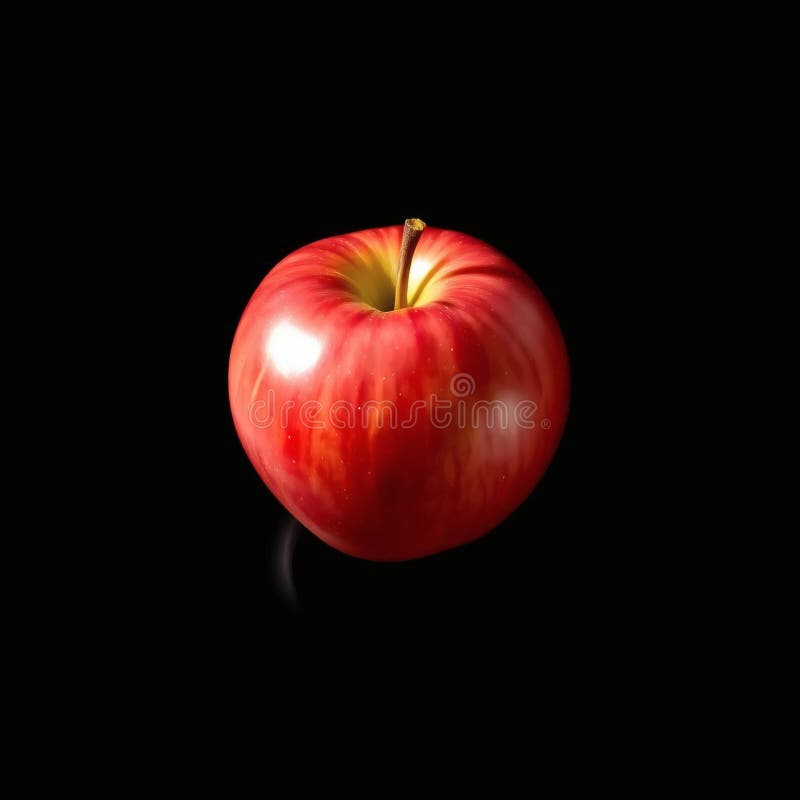 A High-angle Shot of a Red Apple on Black Background with Stunning ...