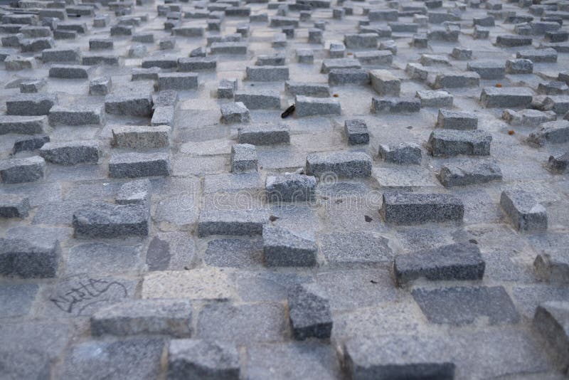 High Angle Shot of a Rough Cobblestone Road Stock Image - Image of ...