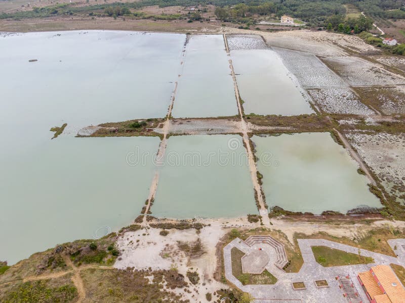 Aerial View of Salt Evaporation Ponds, a Unique Landscape of Geometric ...
