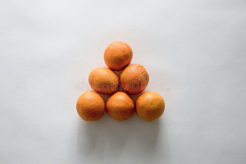 Six oranges on table. stock image. Image of develop, acidic - 84894019
