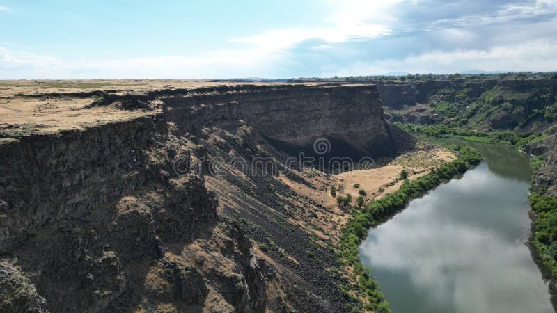 High Angle Shot of the Snake River Plain Stock Image - Image of falls ...