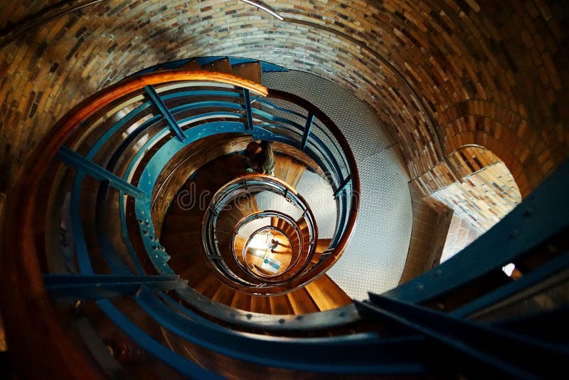 High Angle Shot of a Spiral Looking Indoor Stairs Stock Image - Image ...