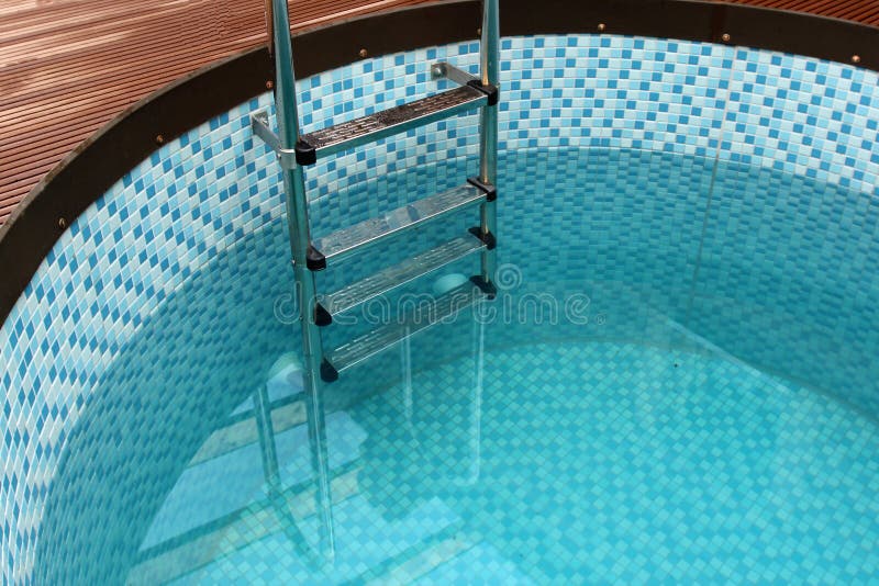 High Angle Shot of Stairs Inside a Pool Stock Image - Image of high ...