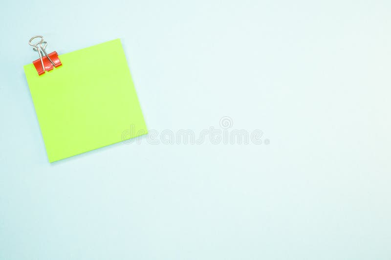 High Angle Shot of Sticky Notes and Paper Clip Stock Photo - Image of ...