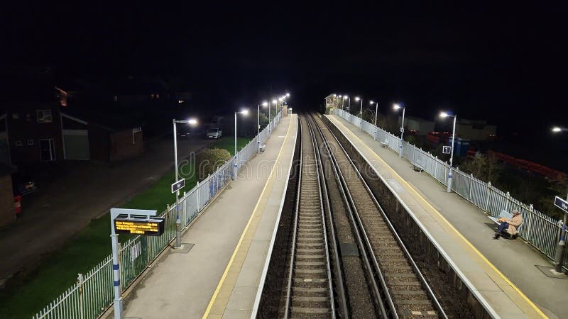 High Angle Shot of Train Trails with Paved Sideroads Stock Photo ...