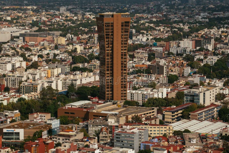 High-angle Shot of an Urban Area with a Single Tall Building during the ...