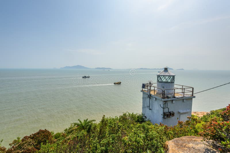 High Angle Shot of a Watchtower on the Beach Looking Over the Calm and ...