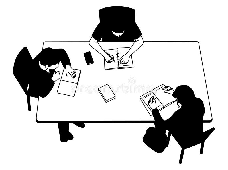 Business Meeting or Study Session Stock Illustration - Illustration of ...